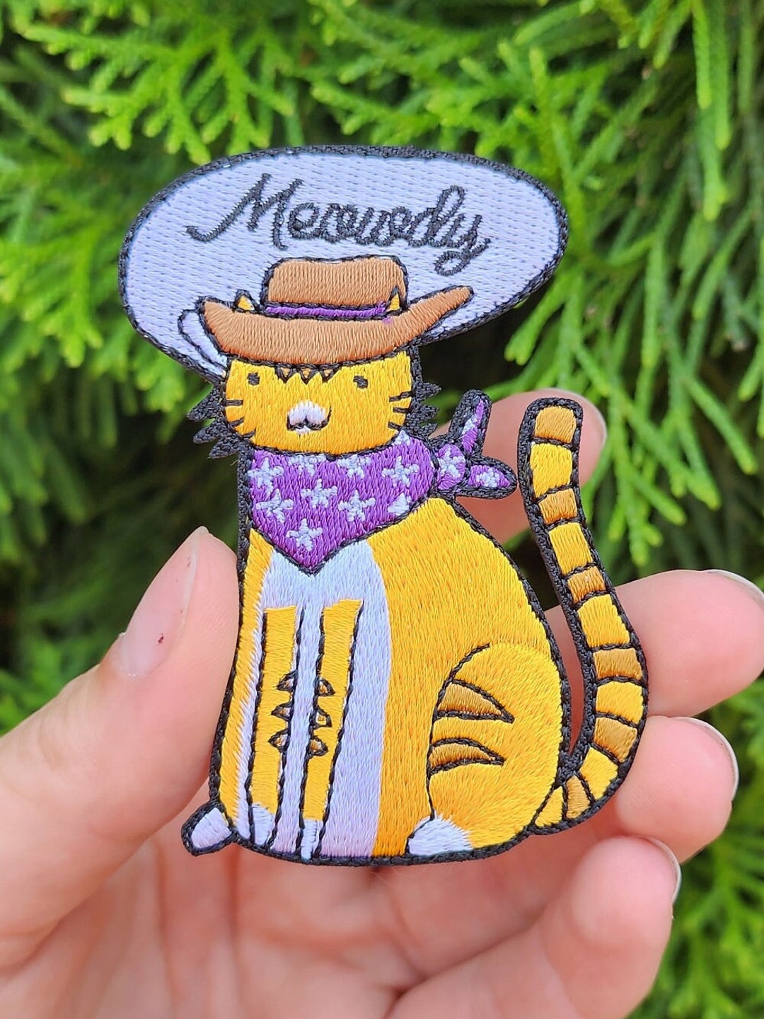 Meowdy Howdy Cowboy Cat 3 Inch Iron on Patch - Etsy
