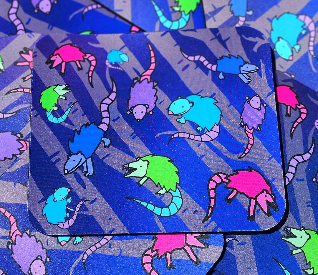Neon Possum Opossum Forest Party 8"x9" Mousepad - Etsy