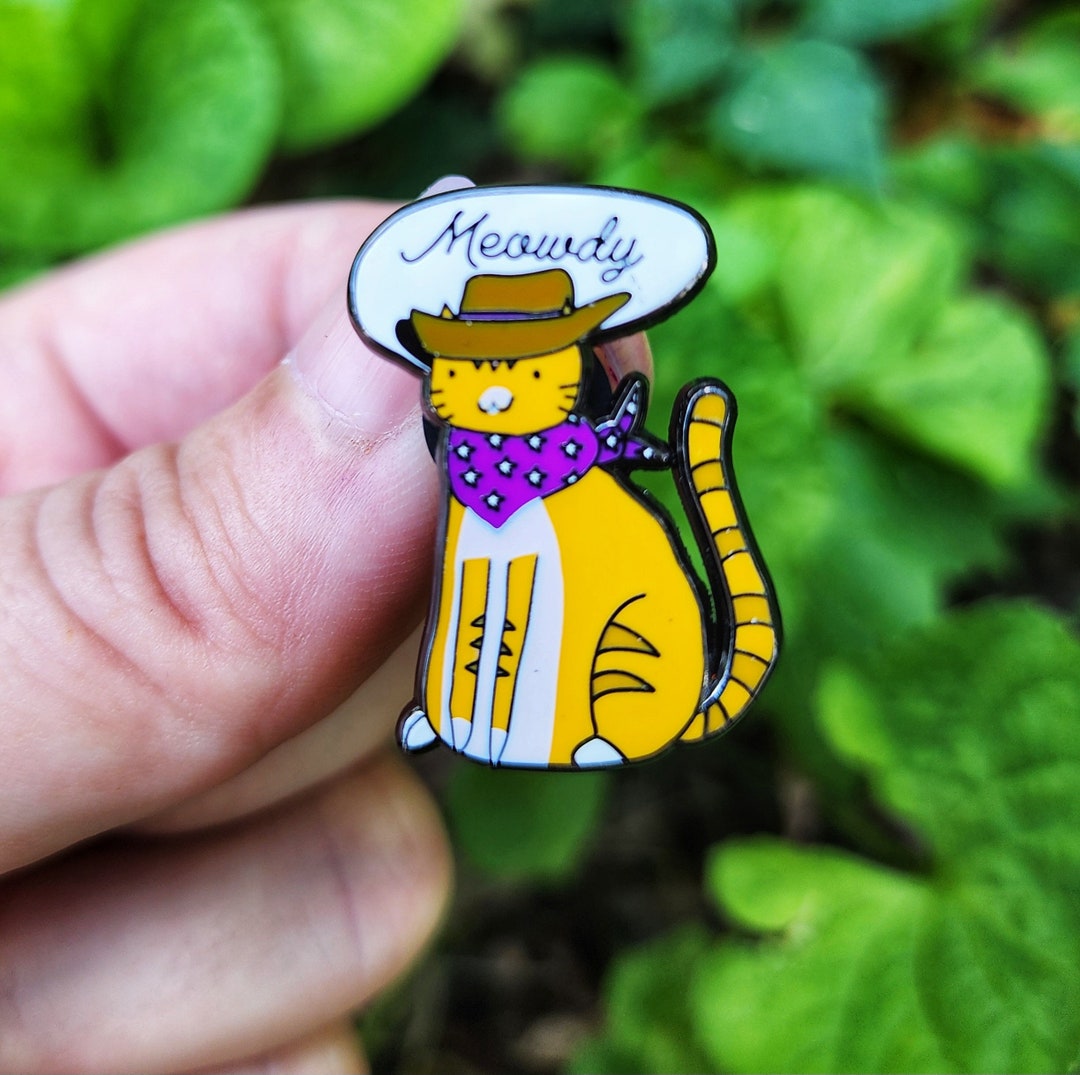 Meowdy Cowboy Cat Enamel Pin - Etsy
