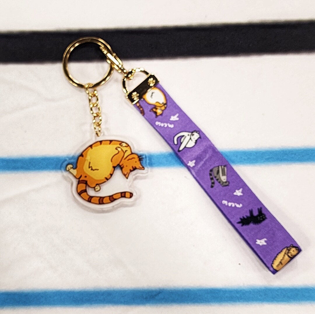 Purple Cat Meme Keychain Nylon Lanyard - Etsy