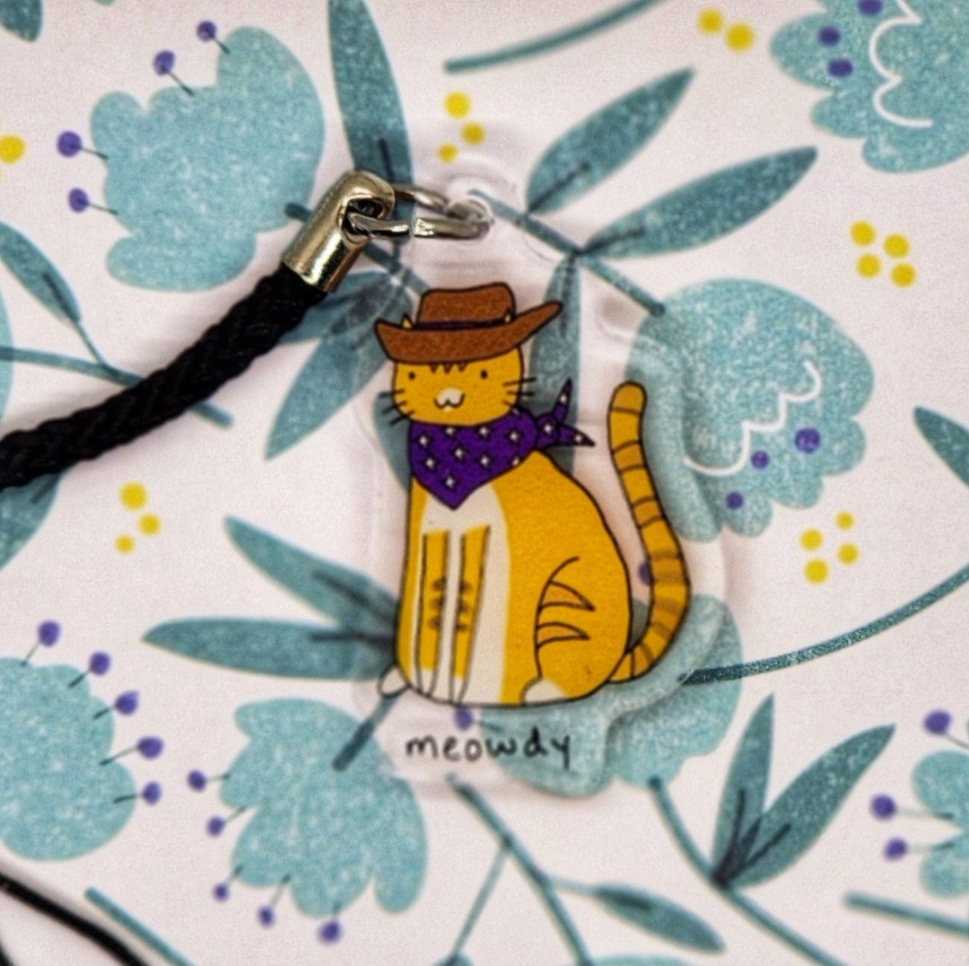 Meowdy Howdy Cowboy Cat Meme 1.5 Inch Charm - Etsy