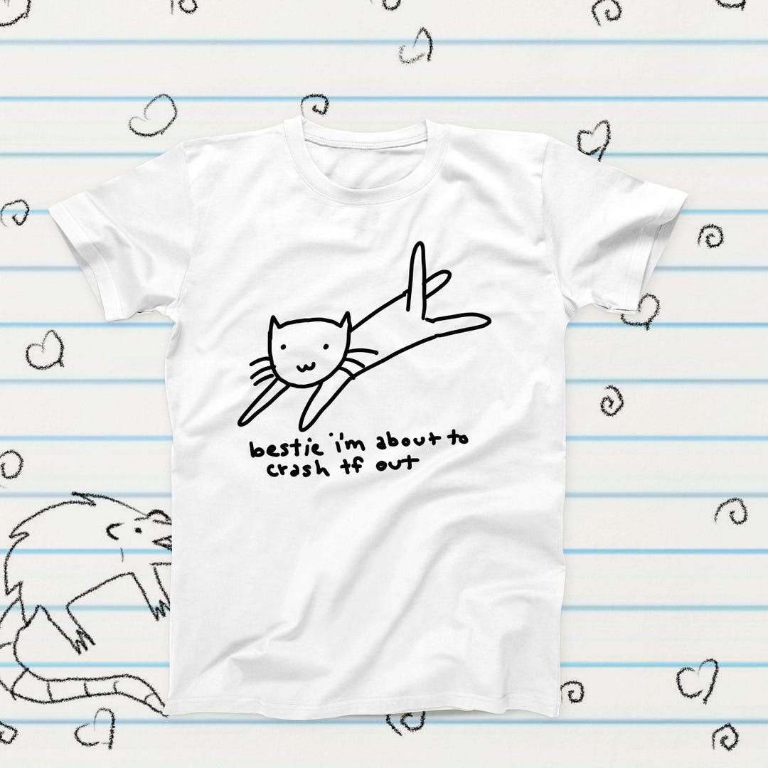 Crashing Out Cat Meme T-shirt, Funny Graphic Tee - Etsy