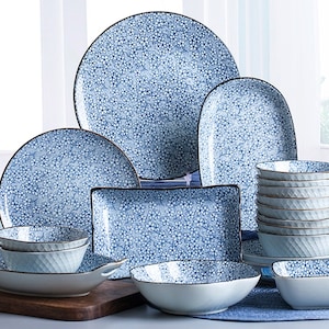 Japanese Design Crockery Dinnerware Set Ceramic Floral Serving Dinner ...