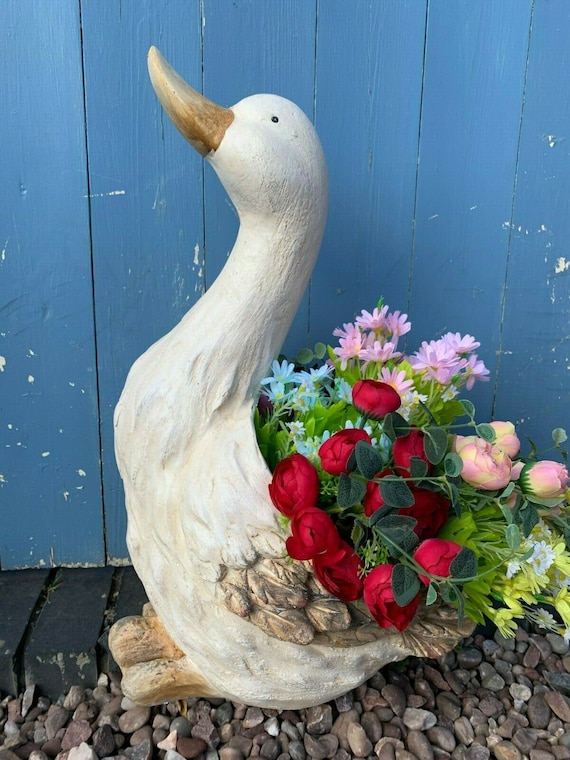 Goose Planter Ornament Plant Pot Lawn Patio Garden duck Bird | Etsy