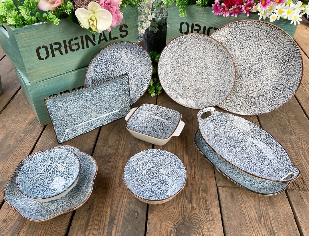 Japanese Design Crockery Dinnerware Set Ceramic Floral Serving Dinner ...