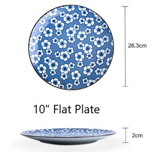 Crockery Japanese Blue Ceramic Dinner Plates Dish Bowls - Etsy