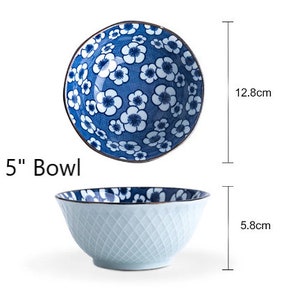 Crockery Japanese Blue Ceramic Dinner Plates Dish Bowls - Etsy