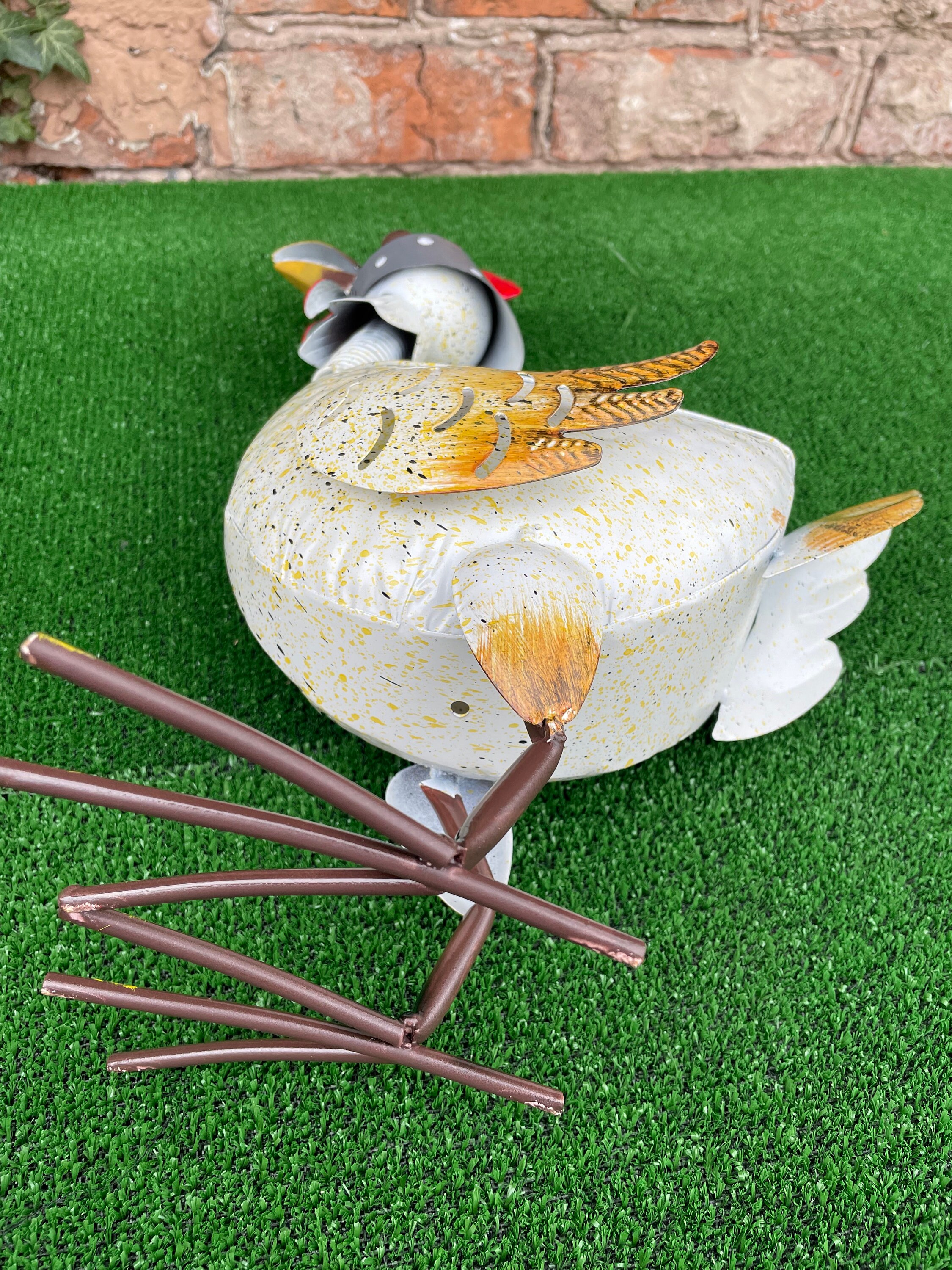 Large Rustic Chicken Metal Flower Pot Planters Plant Pots - Etsy UK