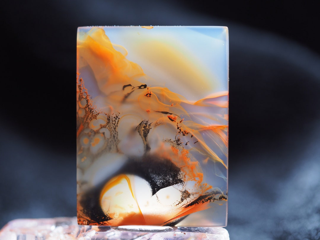 Landscape Agate-36x27 Mm Surreal Landscape-thin Cabochon the Most ...