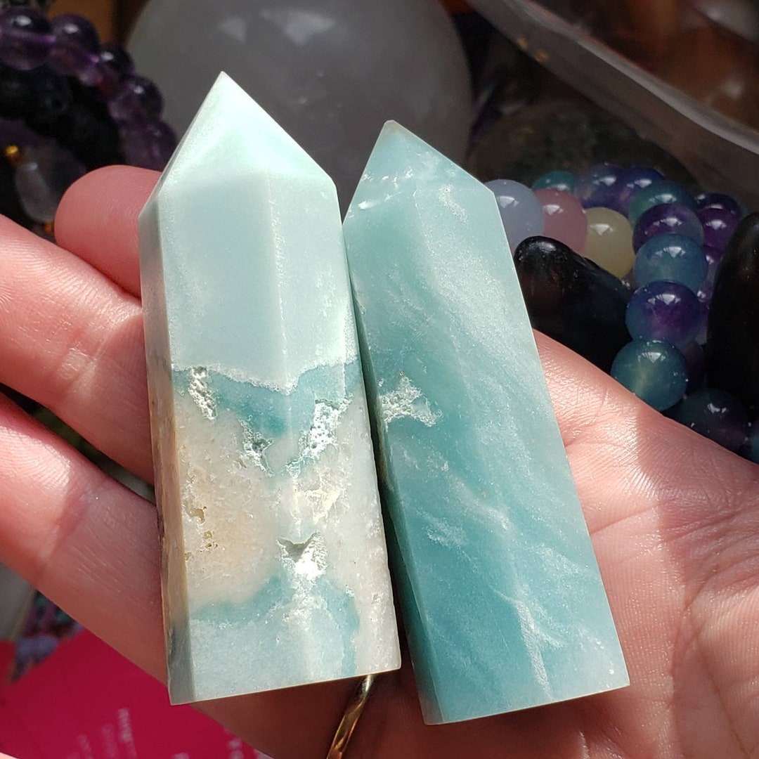 Aqua Blue Calcite Obelisks Ocean Blue Obelisks Rare Deep Blue - Etsy
