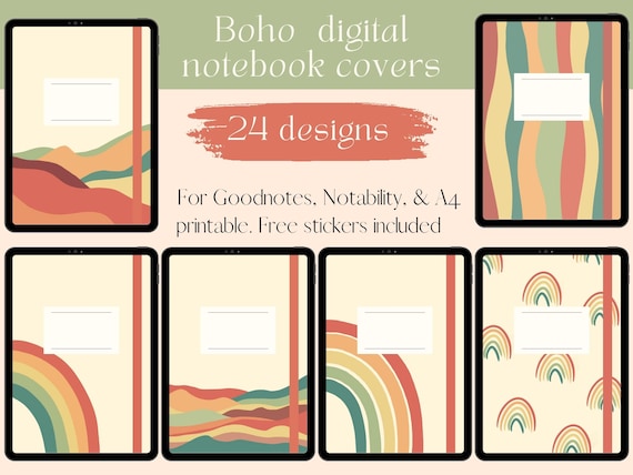 24 Boho Aesthetic Digital Notebook Covers for Goodnotes & - Etsy Australia