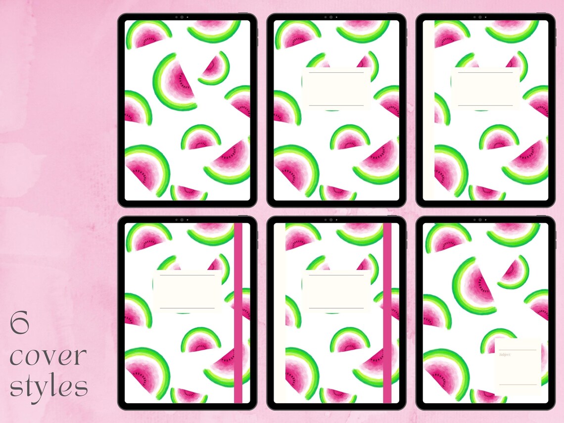 12 Watermelon Digital Notebook Covers for Goodnotes and Notability ...