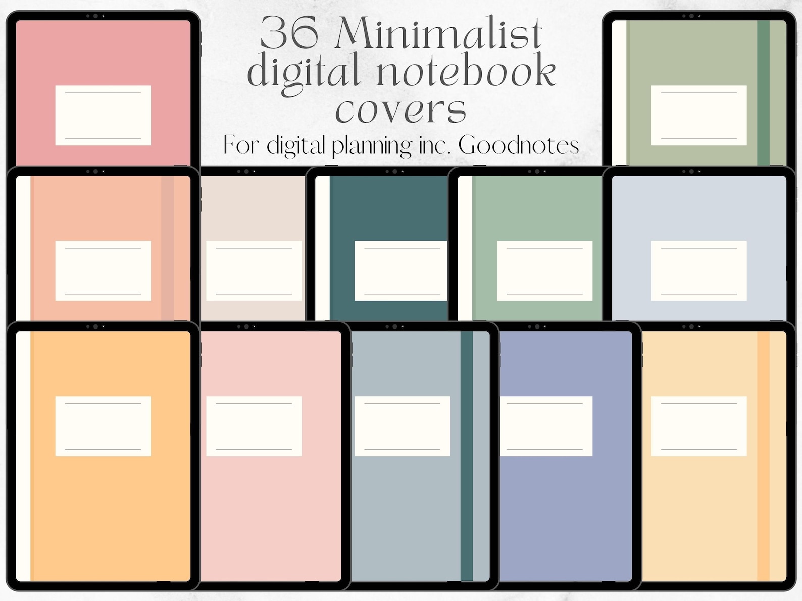 36 Minimalist Aesthetic Digital Notebook Covers for Goodnotes and ...