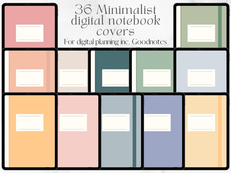 36 Minimalist Aesthetic Digital Notebook Covers for Goodnotes and ...