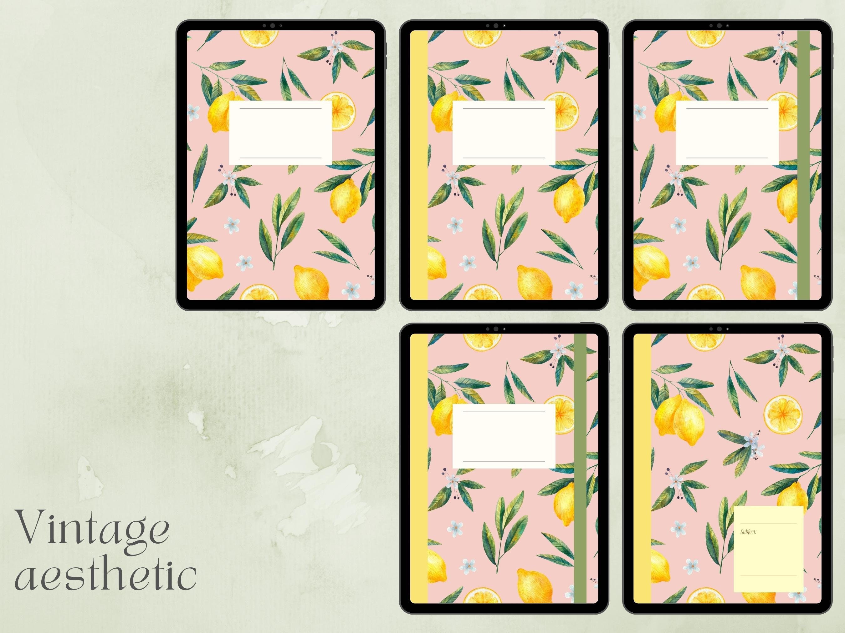 20 Vintage Botanical Aesthetic Digital Notebook Covers for Goodnotes ...