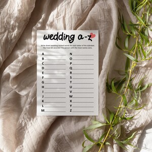 Bridal Alphabet Game: Wedding A-Z Printable (PDF, SVG) - Etsy