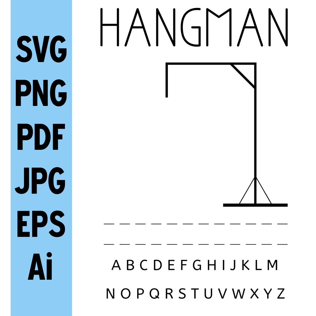 Hangman Game SVG (PNG Eps Jpg Pdf Ai) - Interior Template, Game Board ...