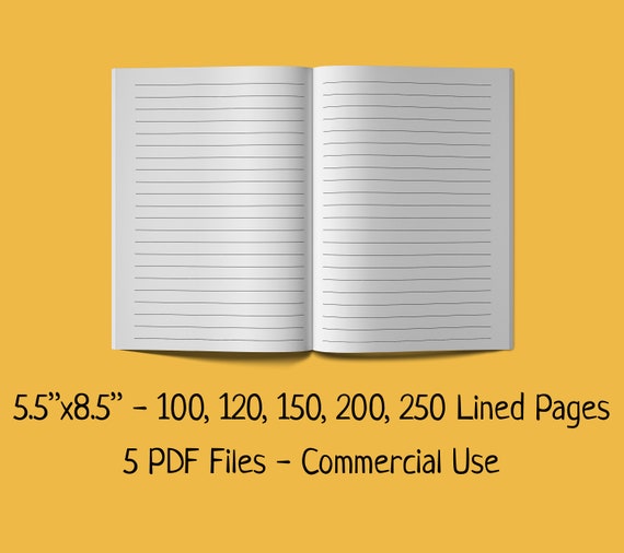 5.5x8.5 Lined Pages KDP Interior Template 100 120 - Etsy