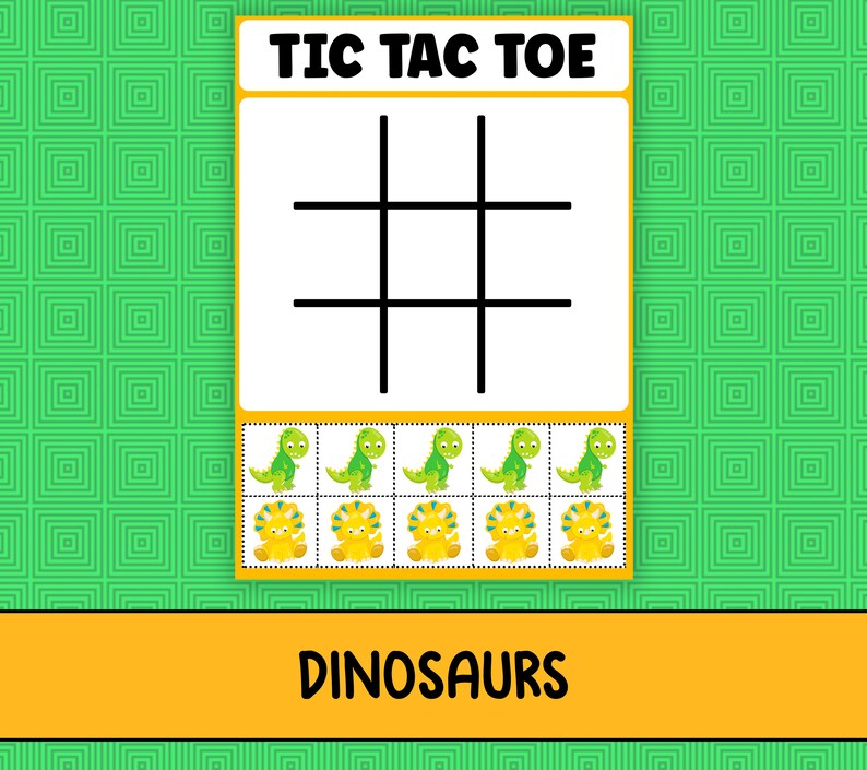 Tic Tac Toe 5 Sheets Dinosaurs, Christmas, Sport, Comic, UFO PNG Jpg ...