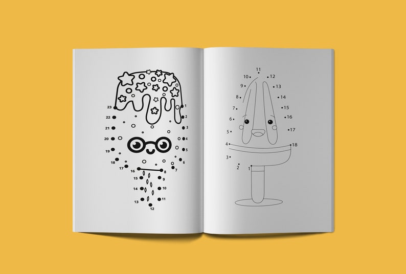 Kawaii Food Dot to Dot Sheets: Kids Activity Book (PDF, DOCX) - Etsy ...
