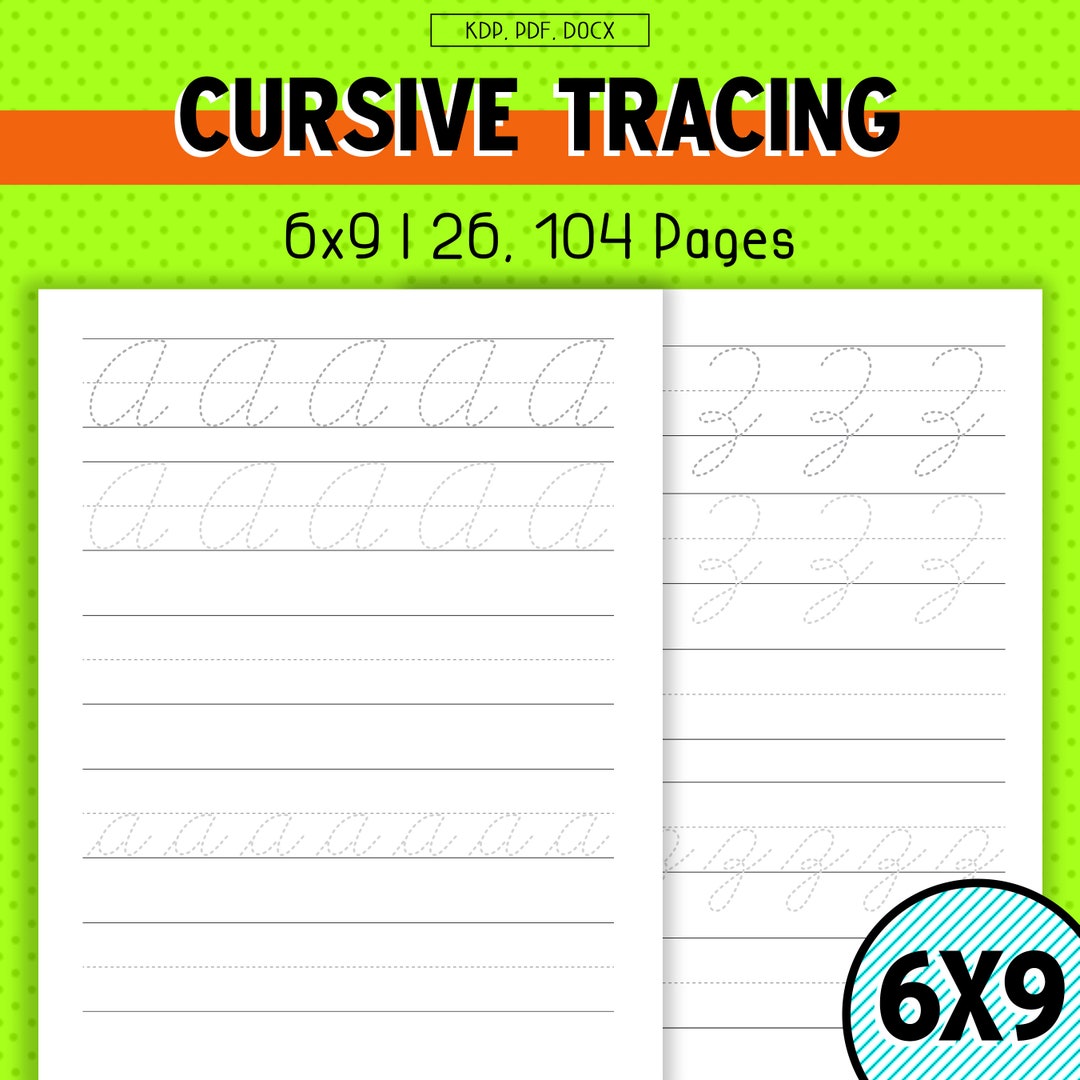 Cursive Tracing Sheets: Kids Handwriting Practice (PDF DOCX) - Etsy