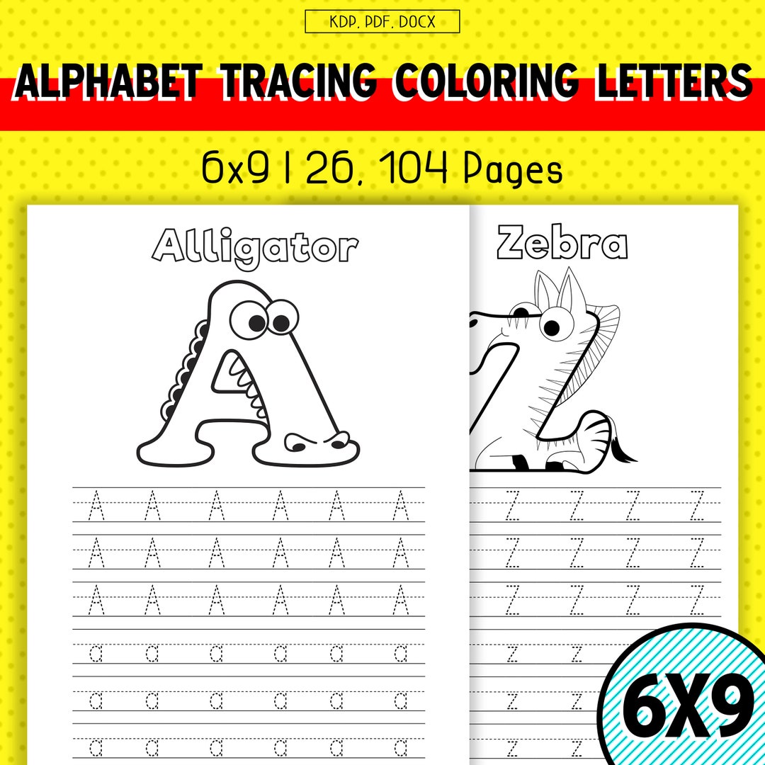 Animals Alphabet Tracing Coloring Book: A-Z Letters (PDF DOCX) - Etsy UK