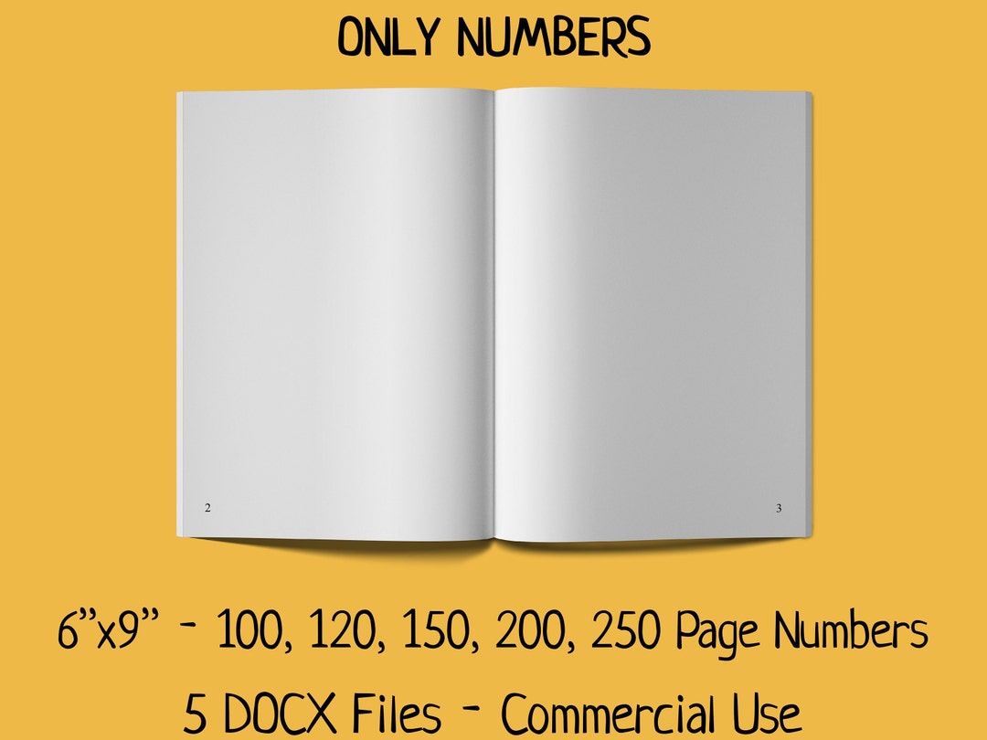 6"x9" Blank Pages With Page Numbers (only Numbers) KDP Template 100 ...
