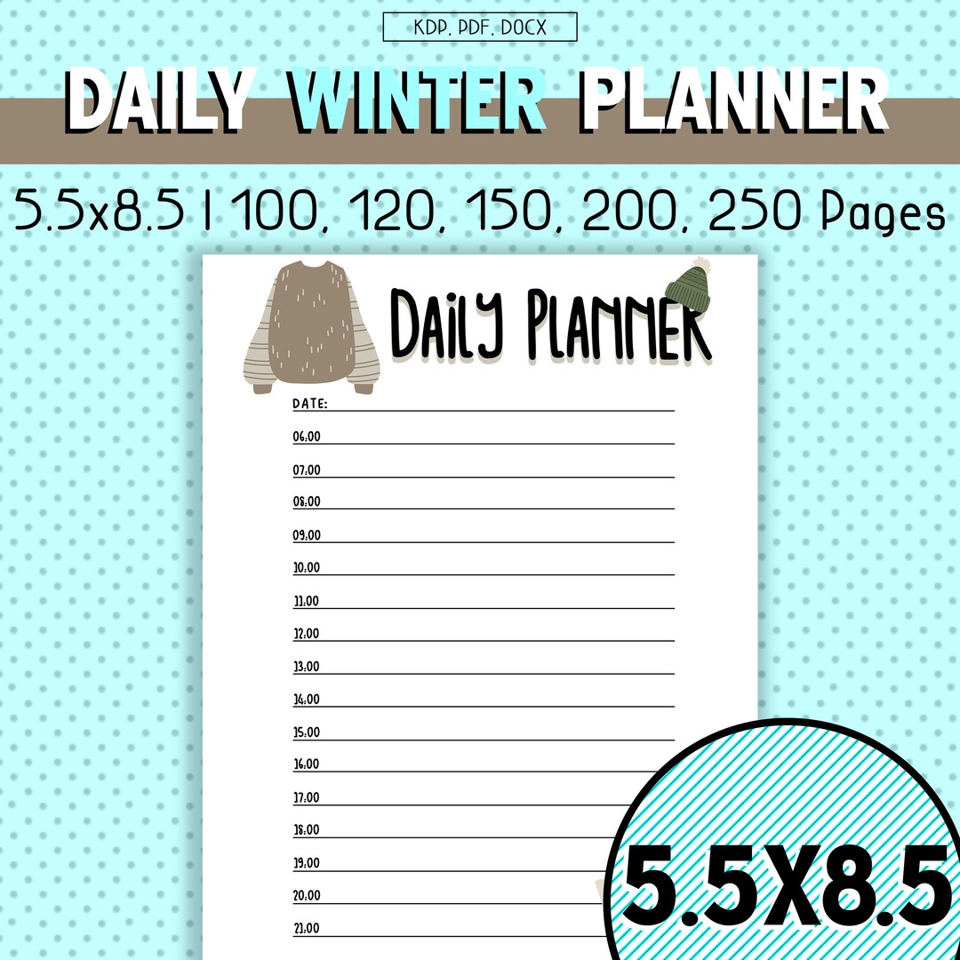 Winter Daily Planner Template: KDP Interior (5.5x8.5") (PDF DOCX) - Etsy