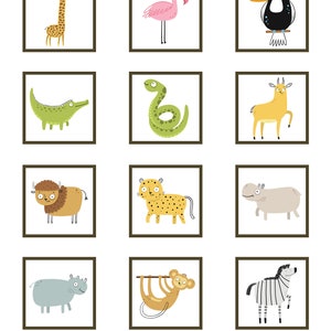 Safari Animals Bingo Game: Kids Printable Party Activity (PDF DOCX ...