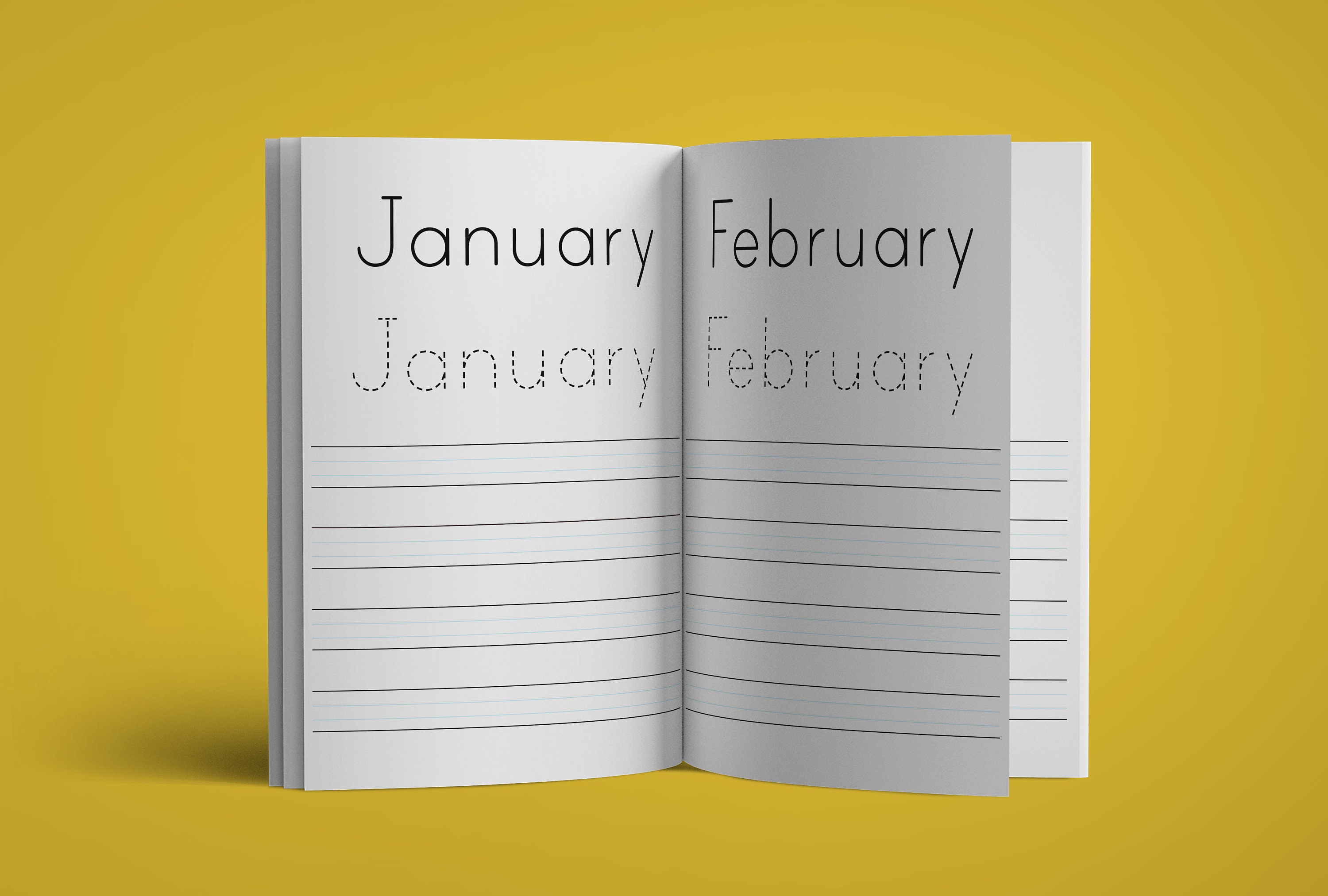 8x10” Months Names and Days of the Week Tracing Sheets for Kids 52, 156 ...