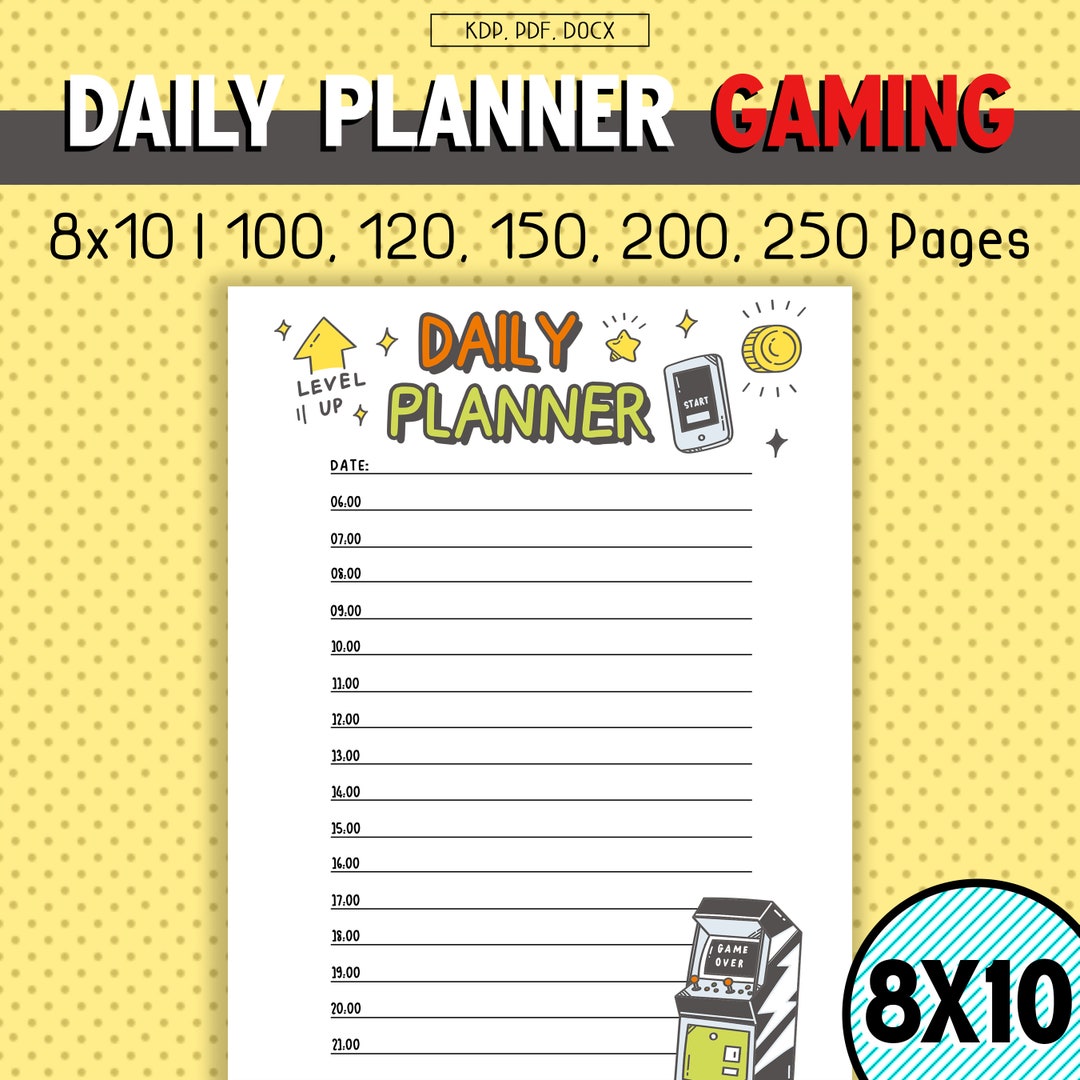 Gaming Daily Planner Template: 8x10 KDP Interior (PDF, DOCX) - Etsy Canada
