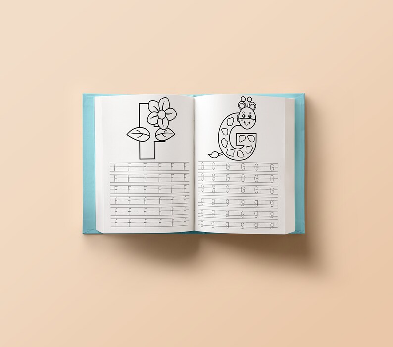 7.5x9.25 Coloring Animals Alphabet Tracing Letters Sheets for Kids 26 ...