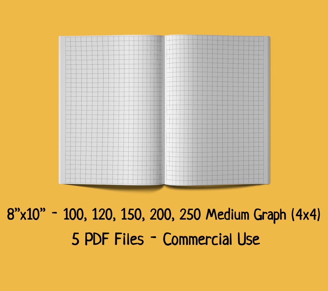 8"x10" Graph (medium 4x4) - KDP Interior Template – 100, 120, 150, 200 ...