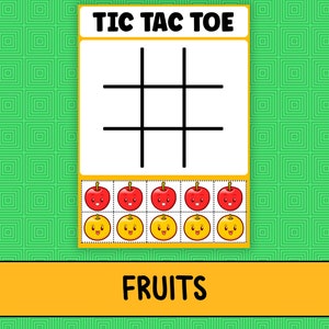 Tic Tac Toe 5 Sheets Christmas, Dogs and Cats, Easter, Fruits, PNG Jpg ...