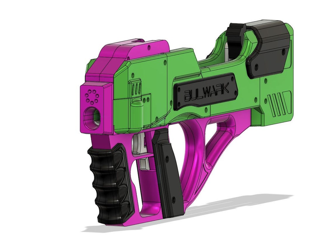 Bulwark Nerf Blaster Full Auto 'bullpup' Top Loading digital STL ...