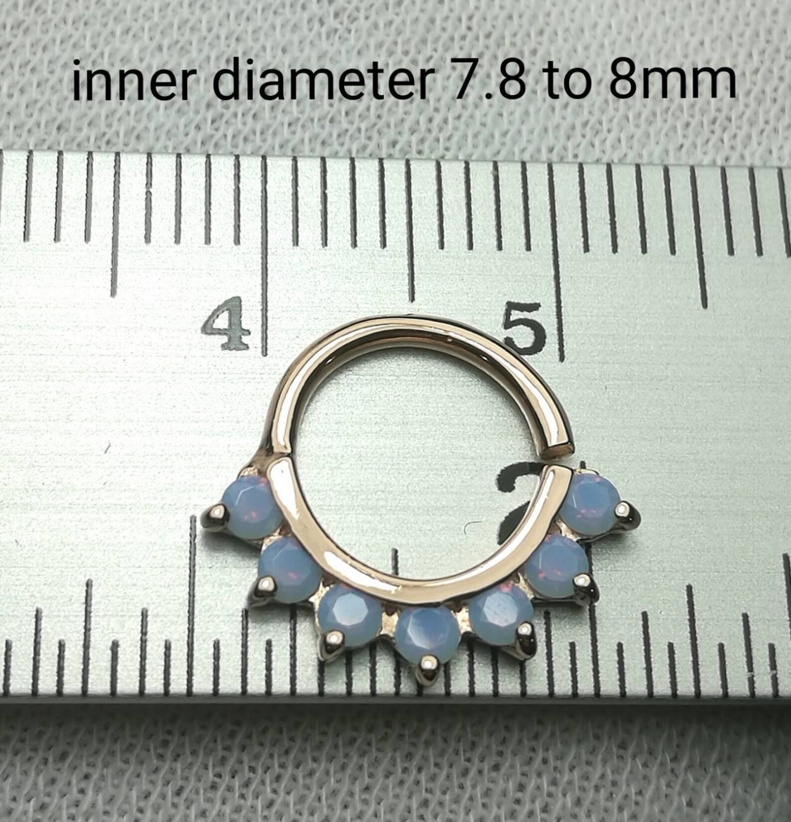 925 Sterling Silver Septum 16g Wire CZ Premium Grade White | Etsy