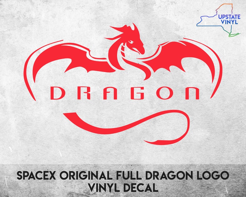 Spacex Original Full Dragon Logo Vinyl Decal Sticker - Etsy