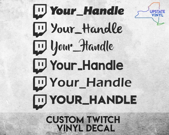 Twitch Handle Custom Vinyl Decal Multiple Fonts Available | Etsy