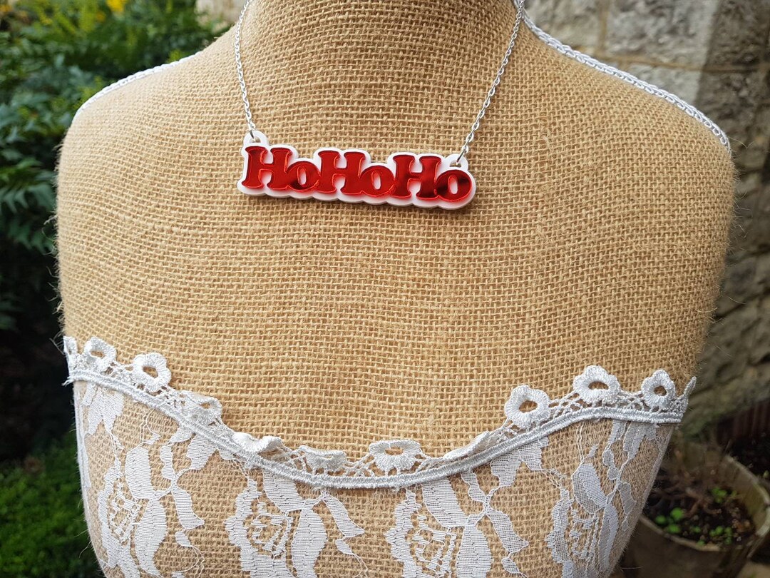 Ho Ho Ho Necklace, Necklace, Christmas Necklace, Santa Necklace ...