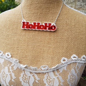 Ho Ho Ho necklace necklace christmas necklace santa | Etsy
