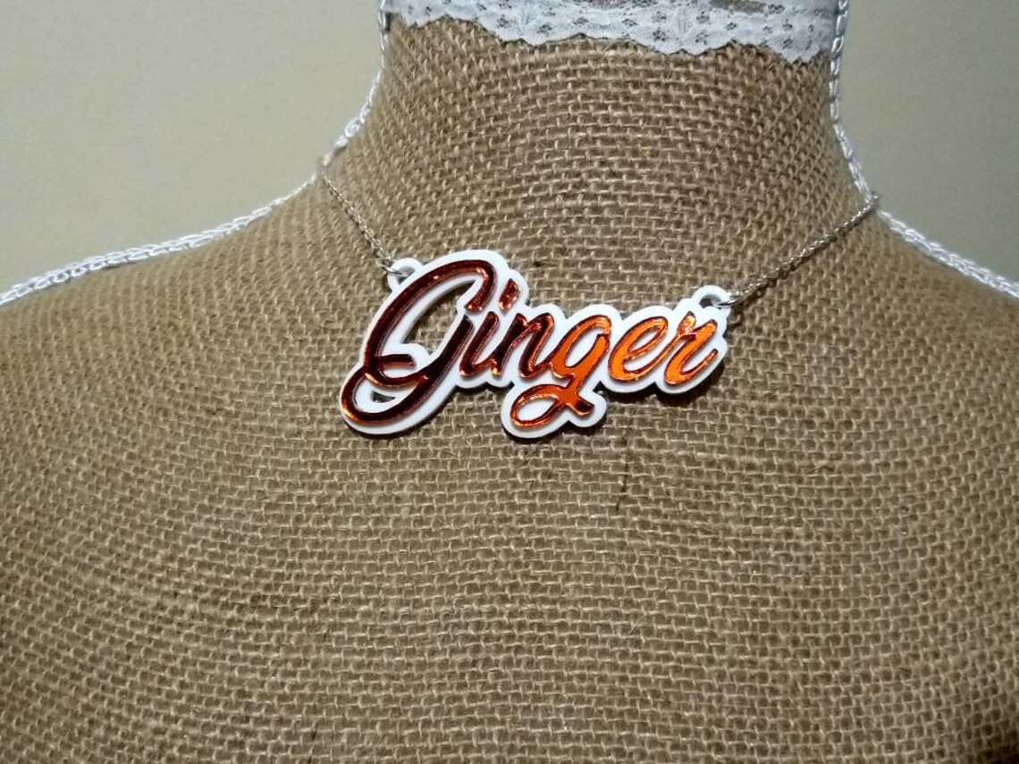 Ginger Necklace Ginger Ginger Girl Acrylic Necklace - Etsy