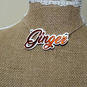 Ginger Necklace, Ginger, Ginger Girl, Acrylic Necklace, Redhead ...