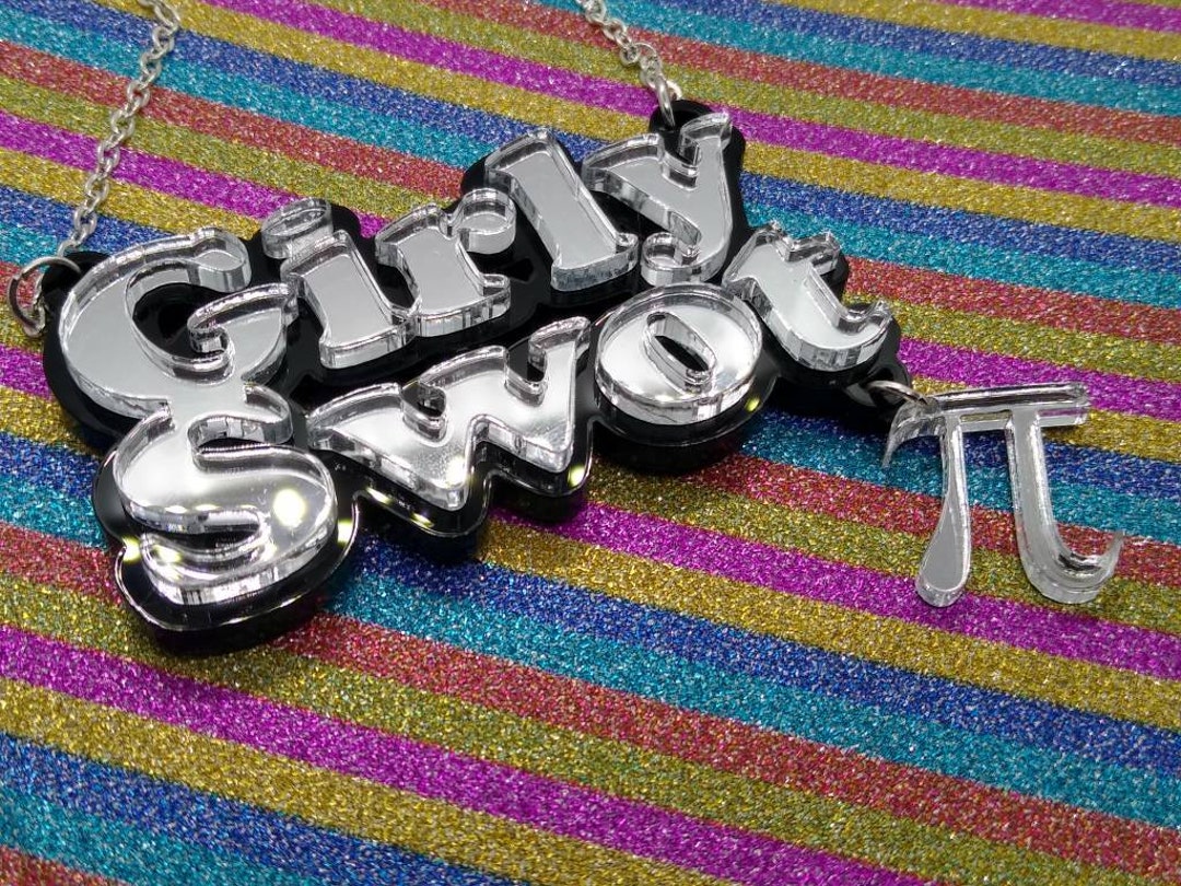 Girly Swot Necklace, Girly Swot, Acrylic Necklace, Necklace, Lasercut ...
