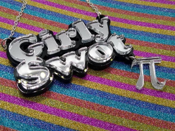 Girly Swot Necklace Girly Swot Acrylic Necklace Necklace | Etsy