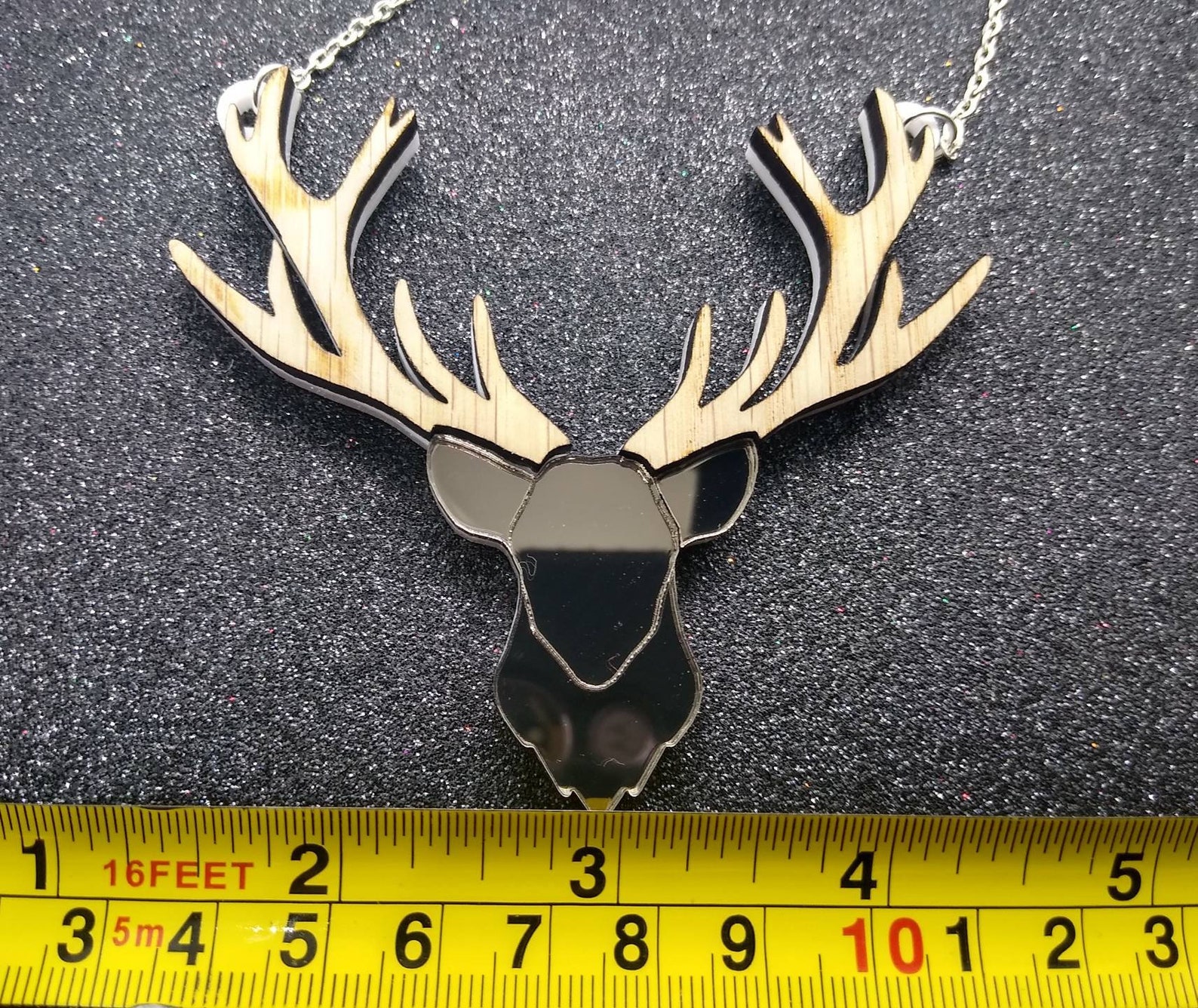 Stag Necklace Stag Animal Necklace Acrylic Necklace - Etsy