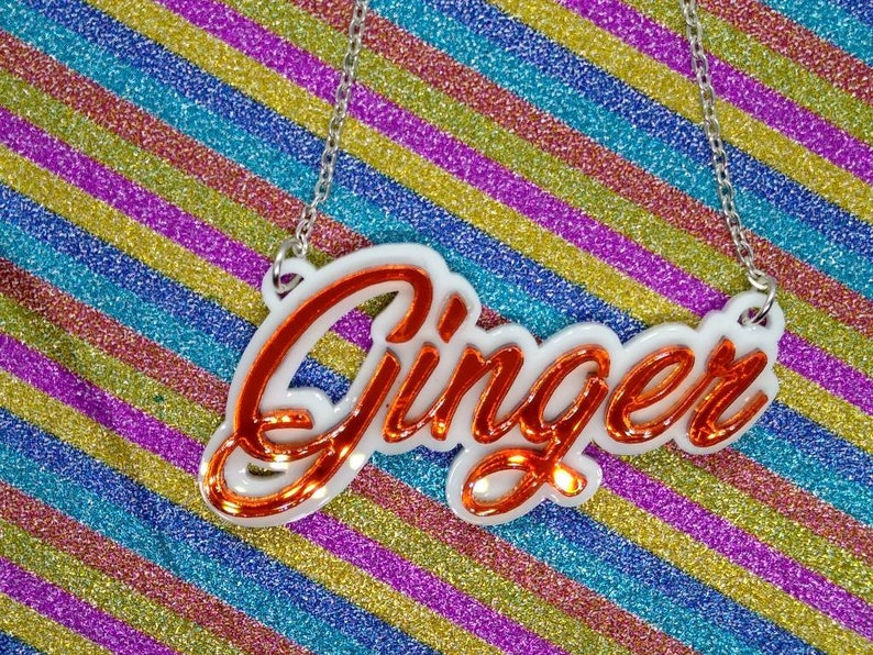 Ginger Necklace Ginger Ginger Girl Acrylic Necklace - Etsy
