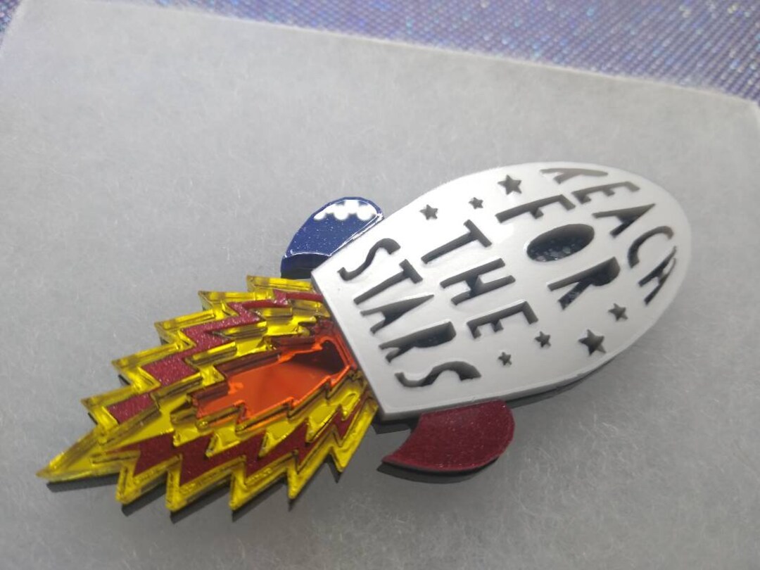 Rocketrocket Broochspaceshipspaceship Broochacrylic - Etsy