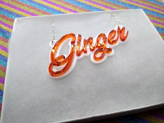 Ginger Necklace Ginger Ginger Girl Acrylic Necklace | Etsy