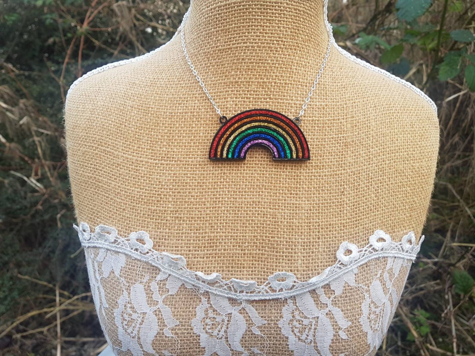 Rainbow Necklace LGBT Necklace Rainbow Gay - Etsy UK