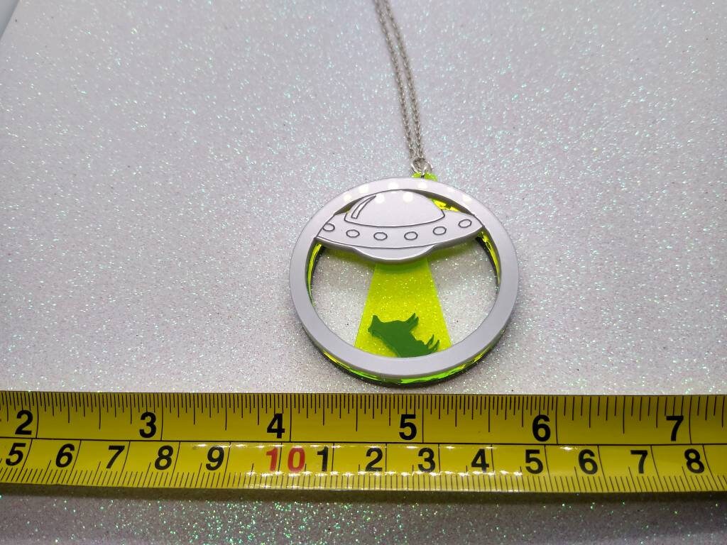 UFO necklaceUFO jewelryalien necklacealien jewelry acrylic | Etsy